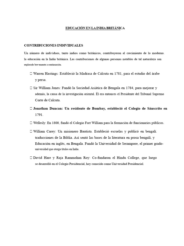 Crecimiento de La Educación en La India Moderna | PDF | Raj británico