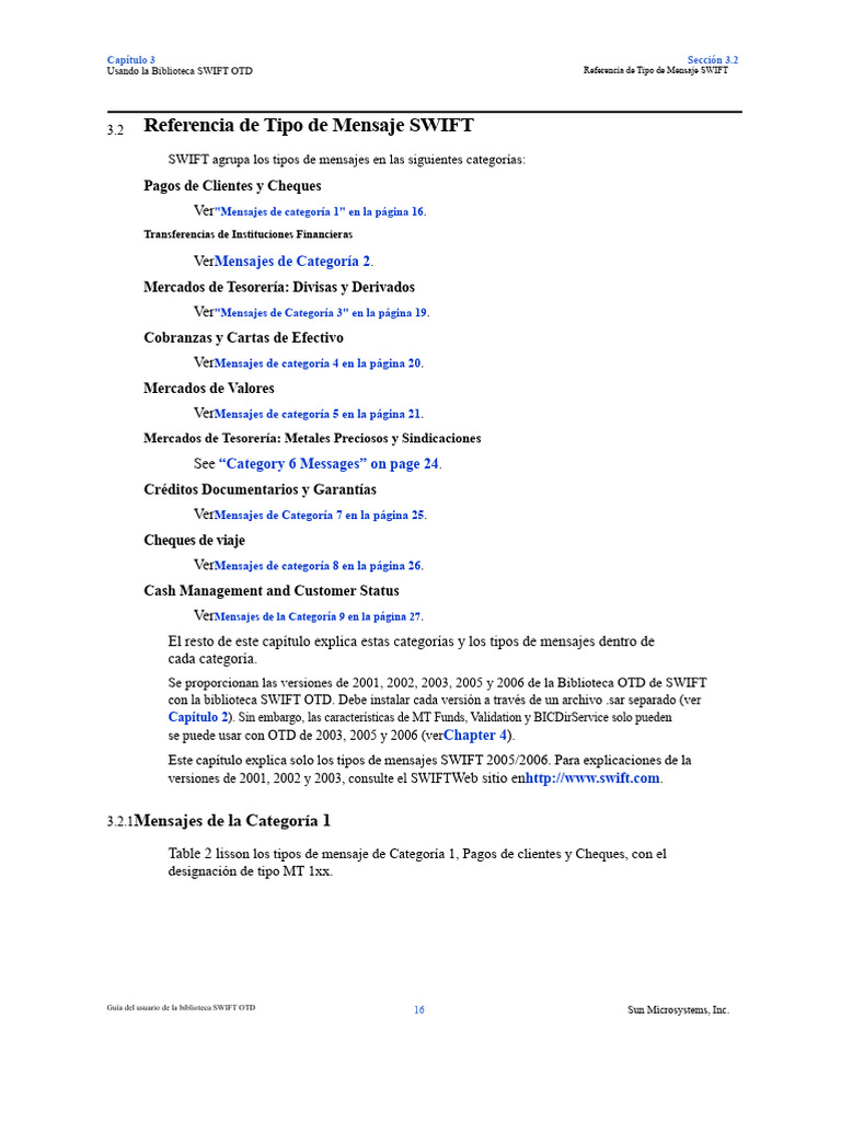 Referencia de Tipo de Mensaje SWIFT: Pagos de Clientes y Cheques | PDF ...