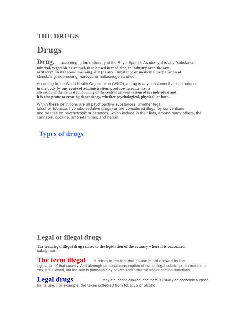 The Drugs | PDF | Psychoactive Drugs | Substance Dependence