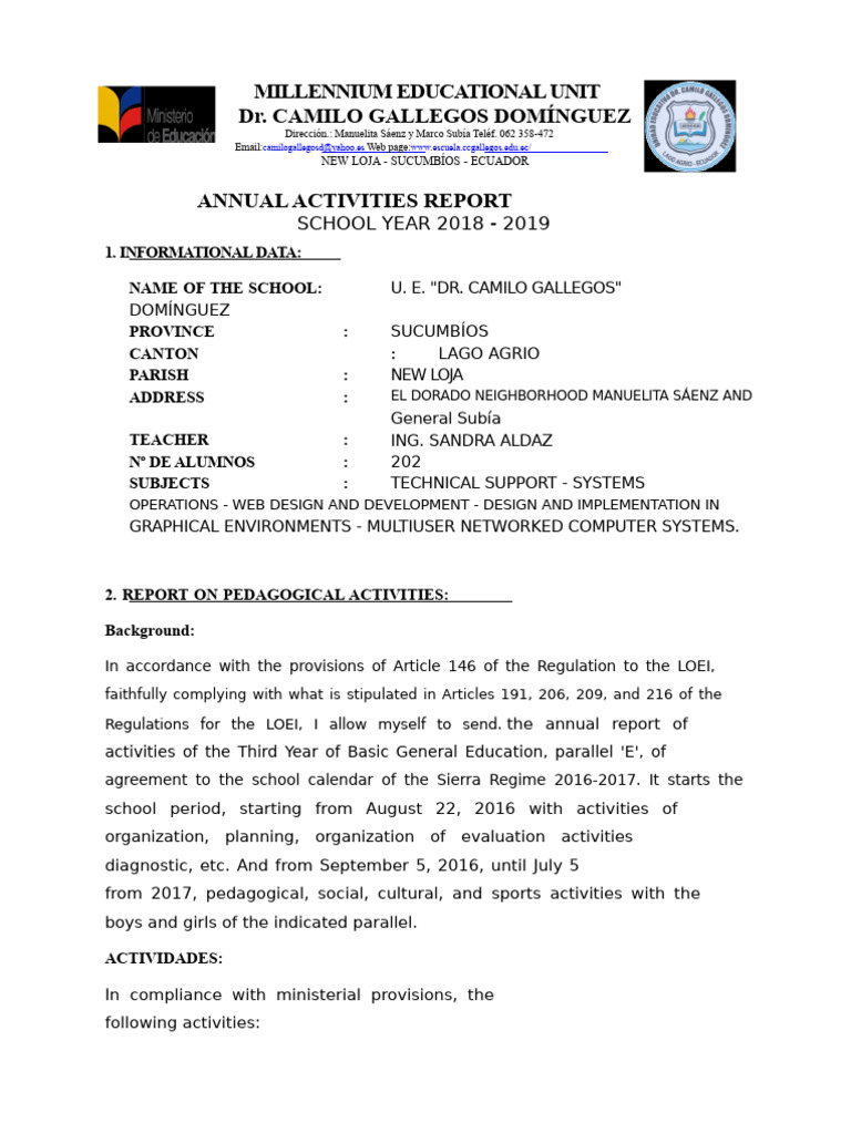 Annual Activities Report | PDF | Methodology | Pedagogy
