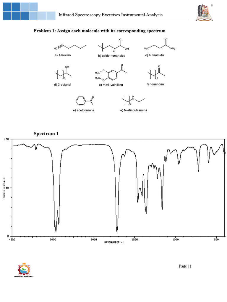 FBC Exercises IR 18 | PDF | Infrared Spectroscopy | Spectroscopy