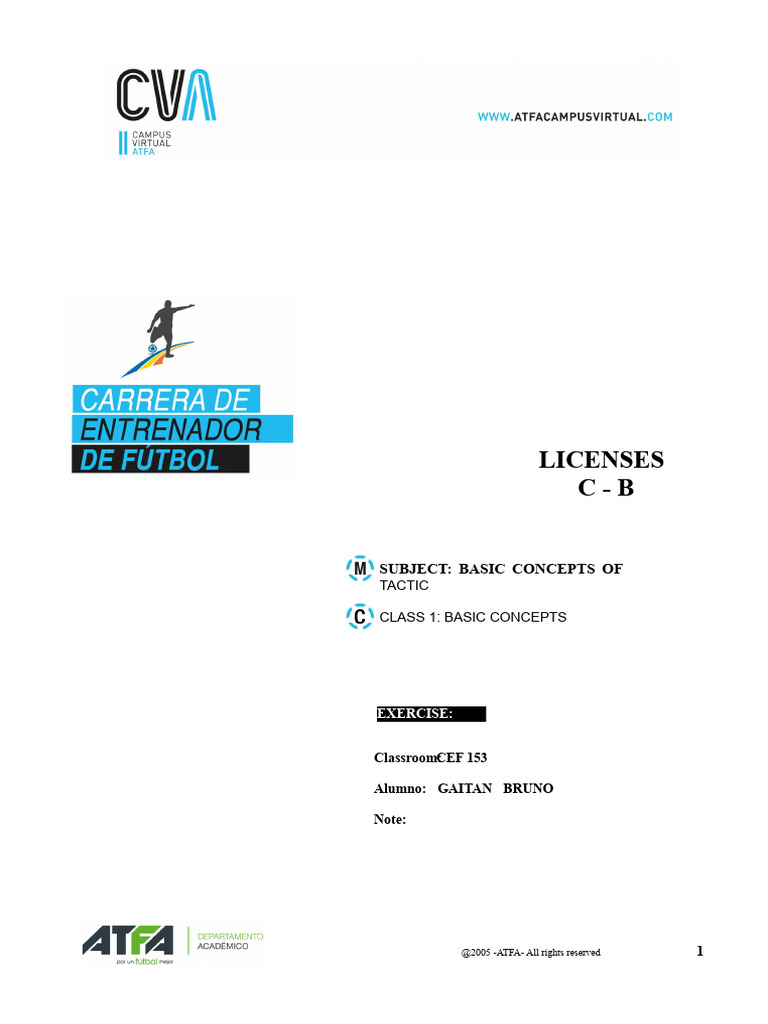 CEF Basic Concepts of Tactics Class 1 Exercise | PDF | Forward ...