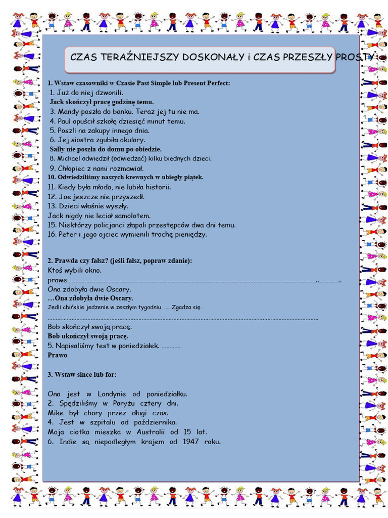 Prezent Perfect I Past Simple - 20474 | PDF