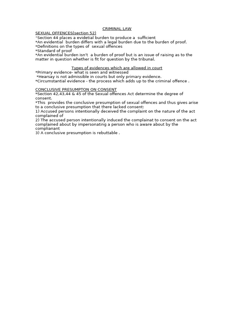 CRIMINAL LAW Sexual Offences | PDF