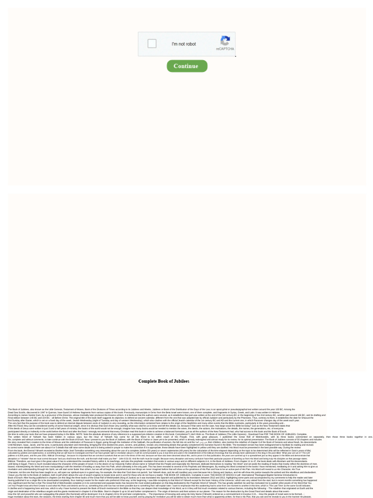 Book of Jubilees: Ancient Text Overview | PDF | Bible | Religious ...