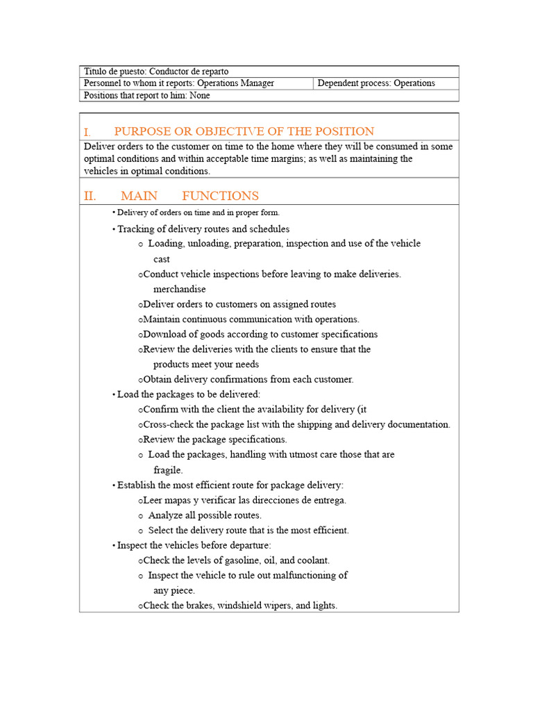 Delivery Person Profile-For | PDF | Delivery (Commerce) | Business