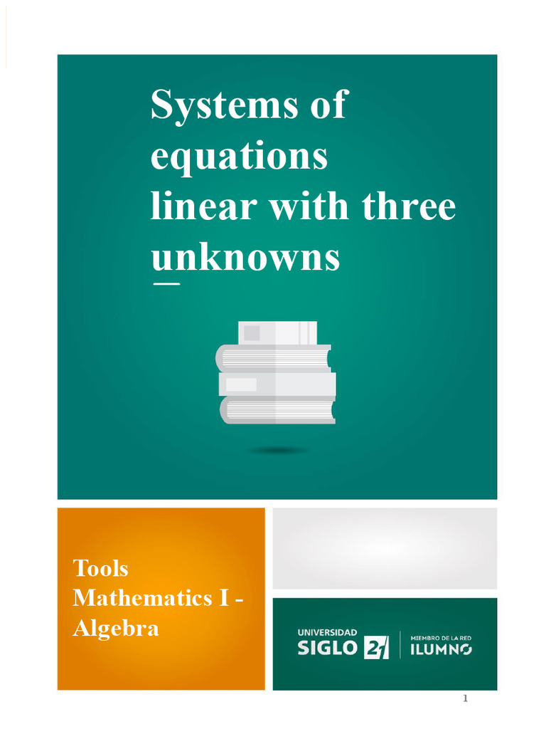 3 Systems of Linear Equations with Three Unknowns | PDF | Equations ...