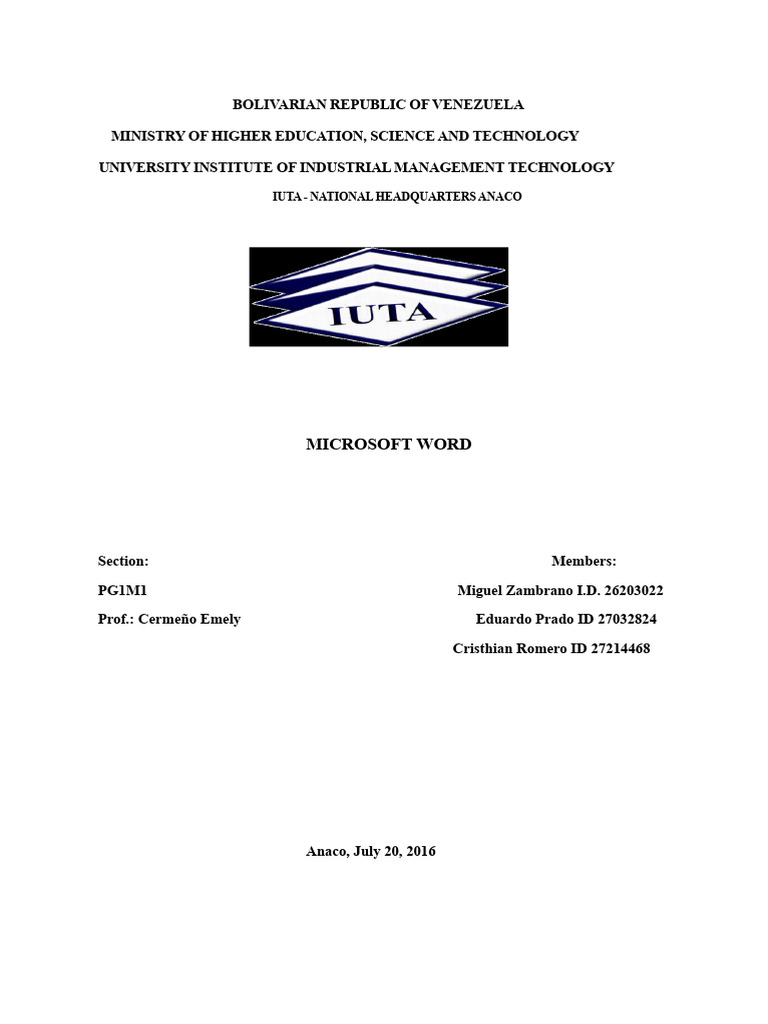 Bolivarian Republic of Venezuela | PDF | Microsoft Word | Software