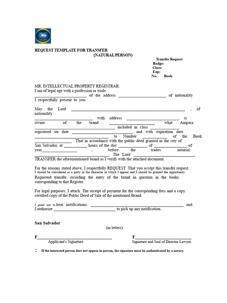 Transfer Model | PDF | Notary Public | Lawyer