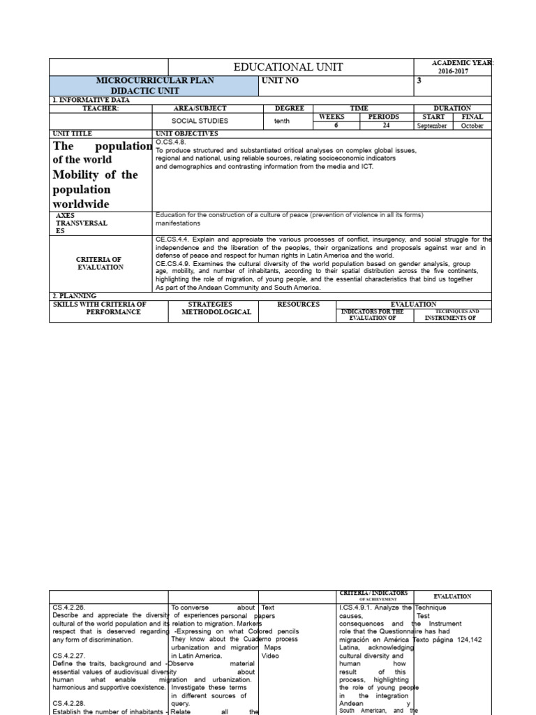 unit plan 3 eess | PDF