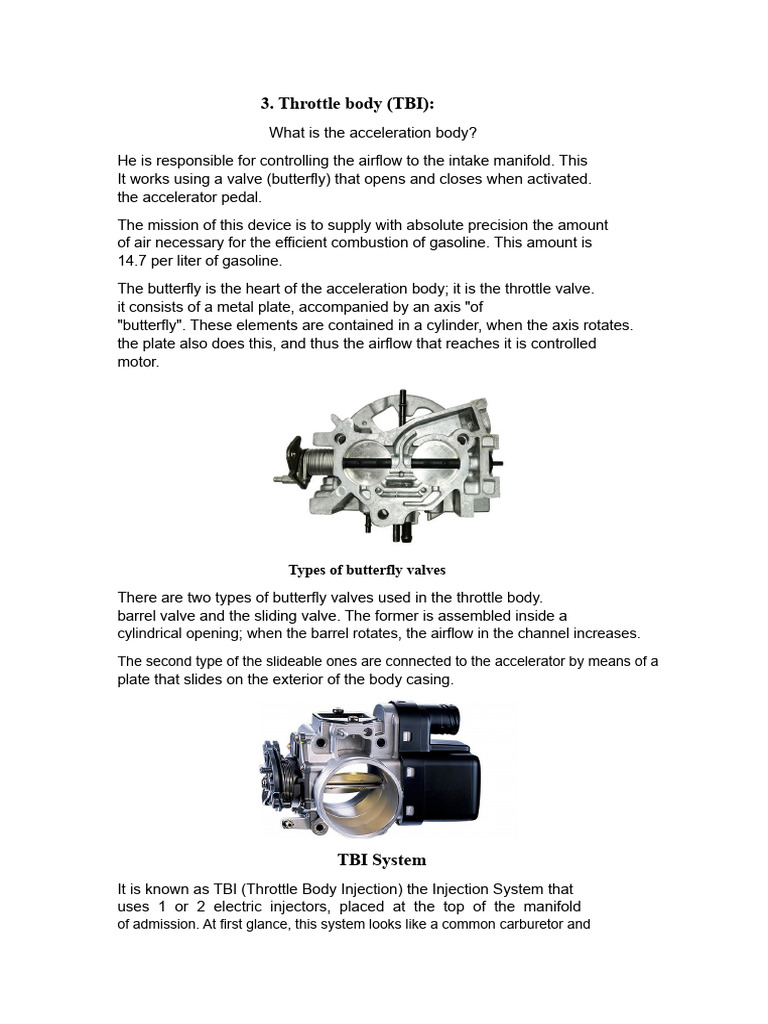 Throttle Body (TBI) | PDF | Throttle | Fuel Injection