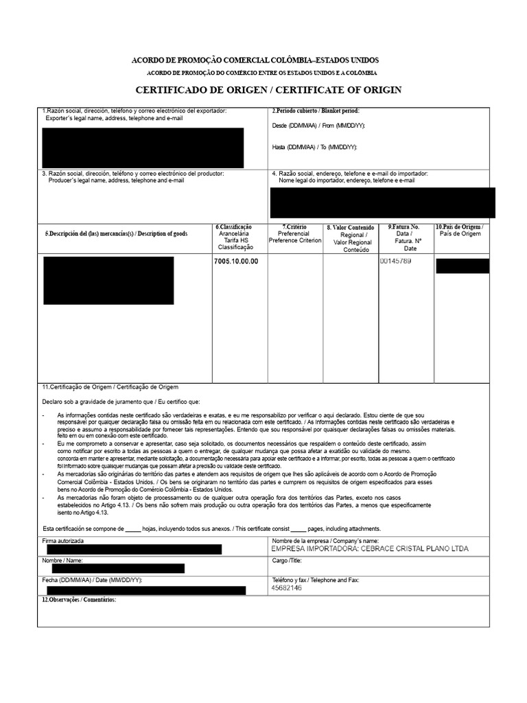 2 4 7 3 3 Eua Certificado Origem Recomendado Pela Dian 27 07 2017 Pdf