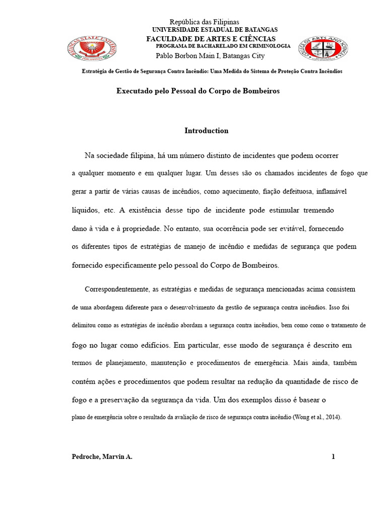 Estudo de Caso BFP | PDF | Cidade | Incêndios