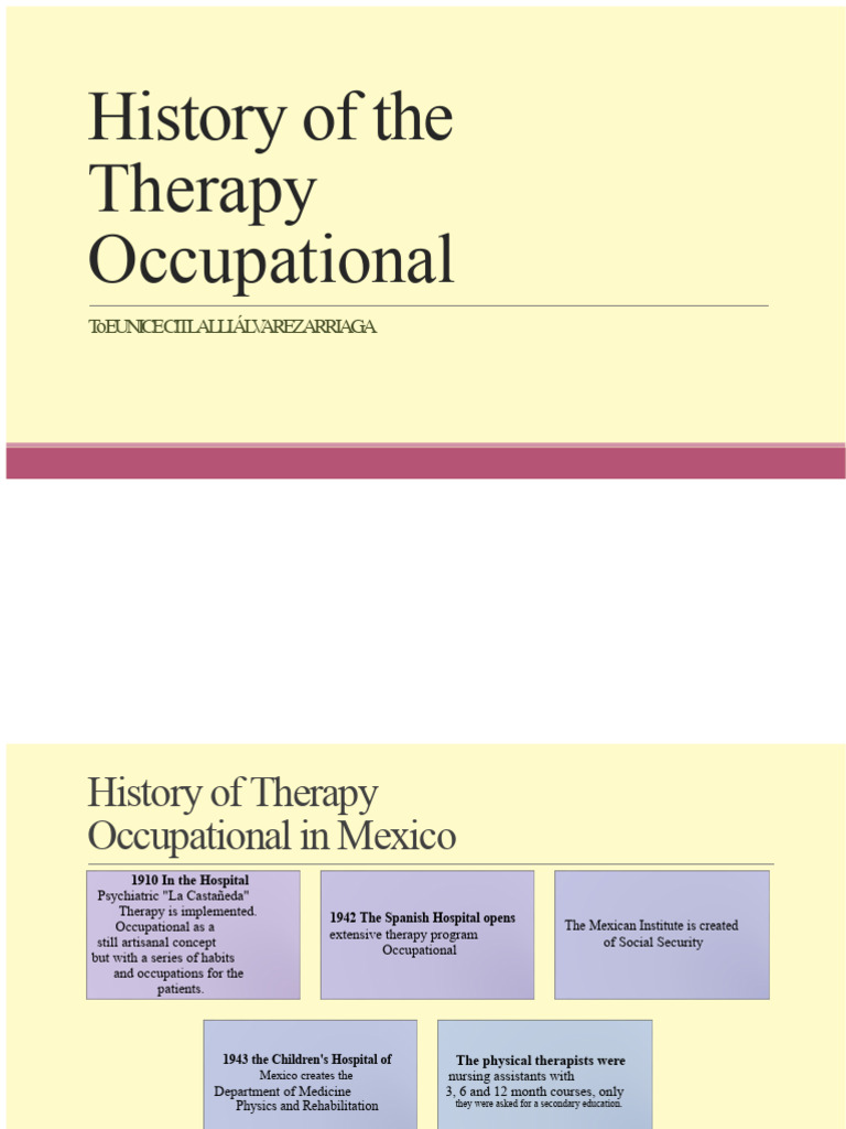 History of Occupational Therapy (Subject) | PDF | Physical Therapy ...