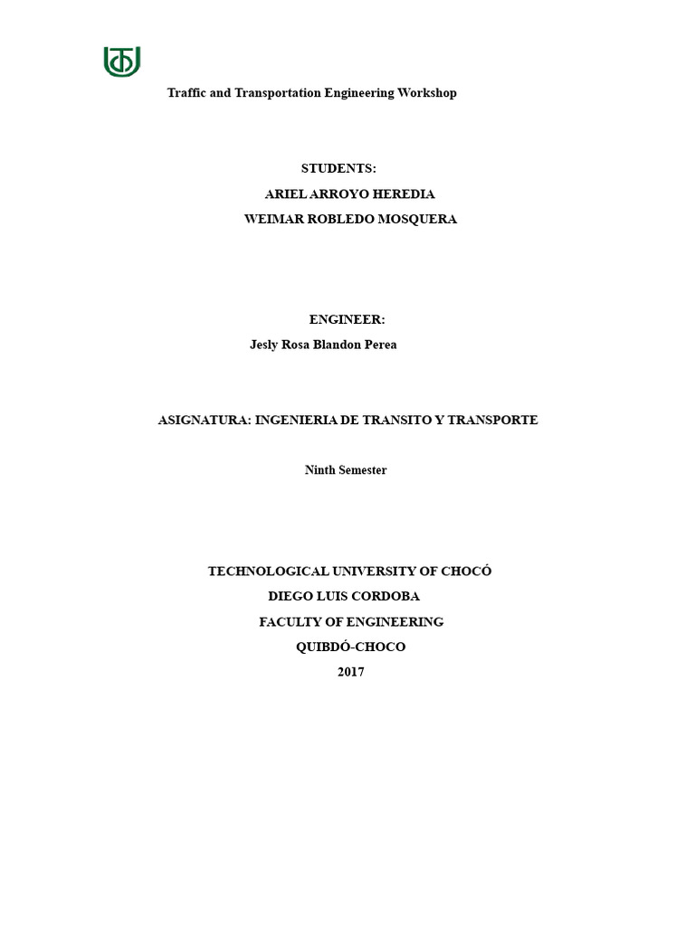 Traffic Engineering | PDF | Transport | Land Transport