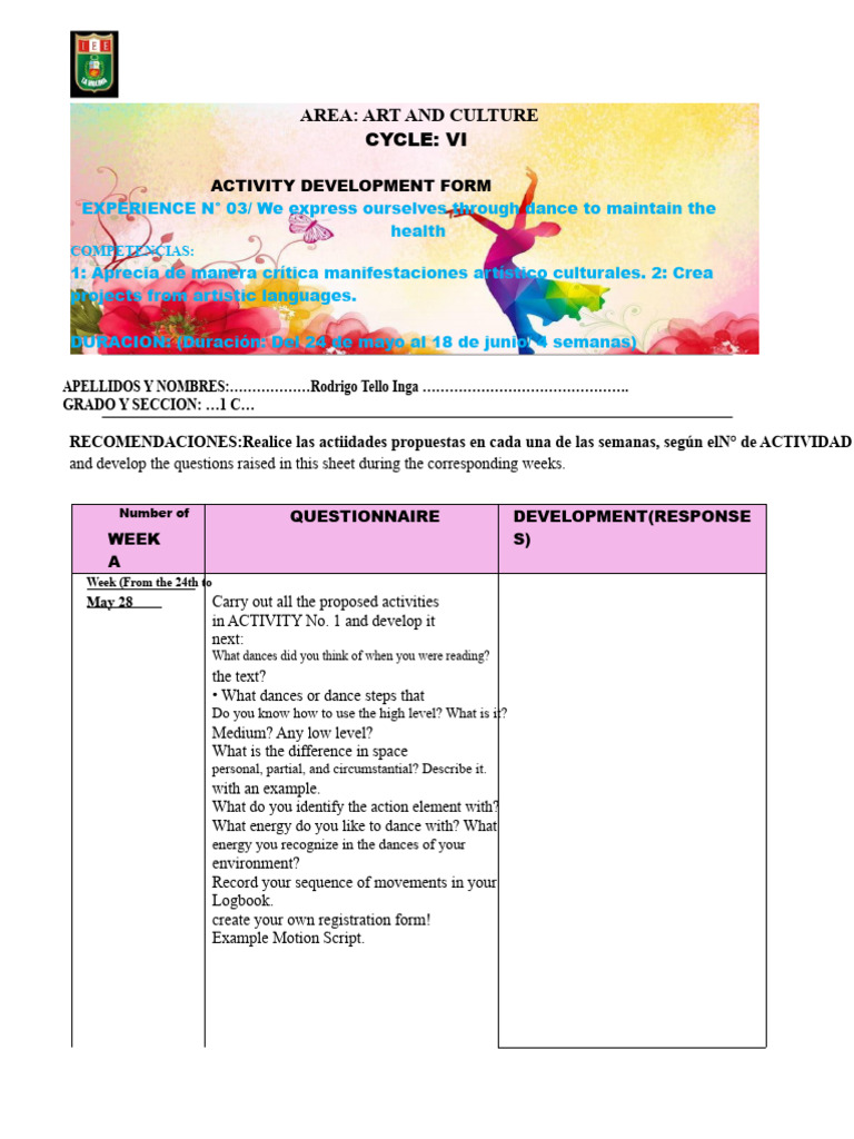 Dance for Emotional Health Activities | PDF | Emotions | Behavioural ...