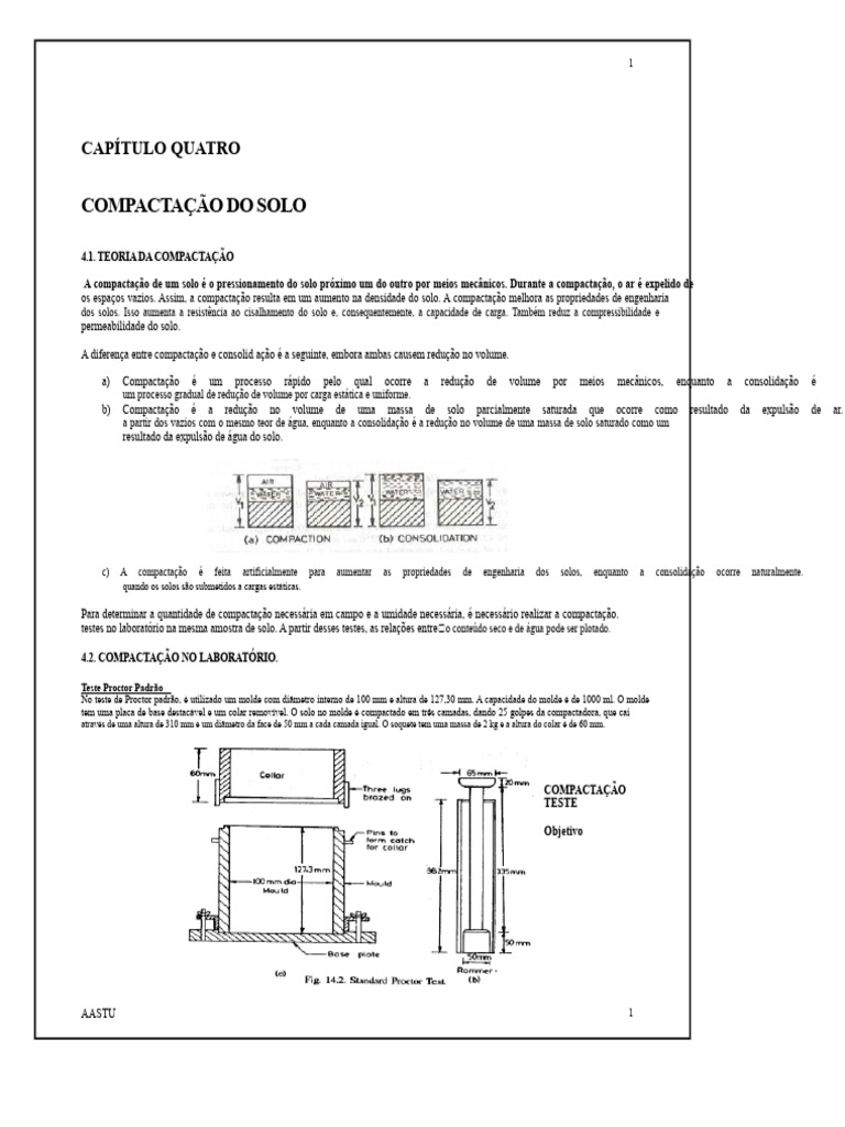 Capítulo 4 Compactação | PDF | Umidade | Solo
