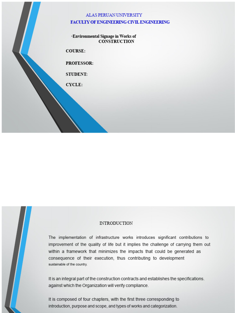 Environmental Signage in Construction Works | PDF | Occupational Safety ...