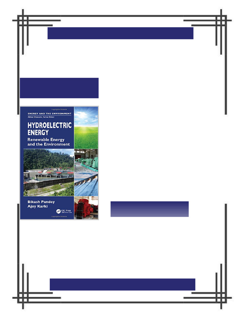 Hydroelectric energy: renewable energy and the environment 1st Edition ...
