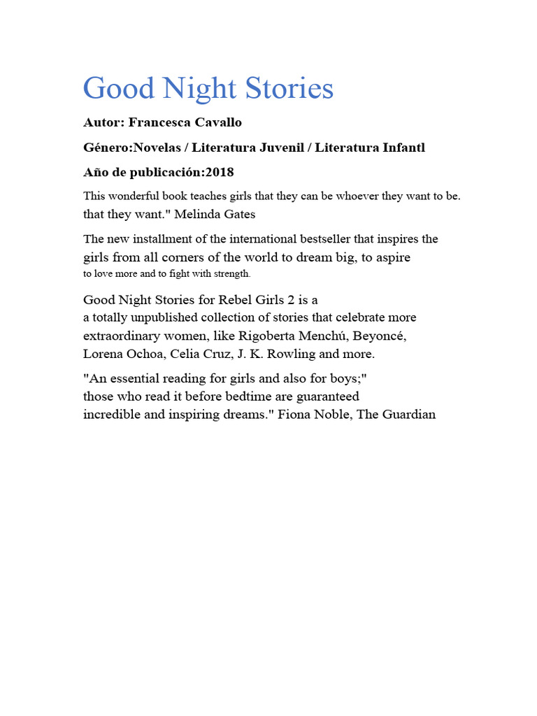 Good Night Stories | PDF