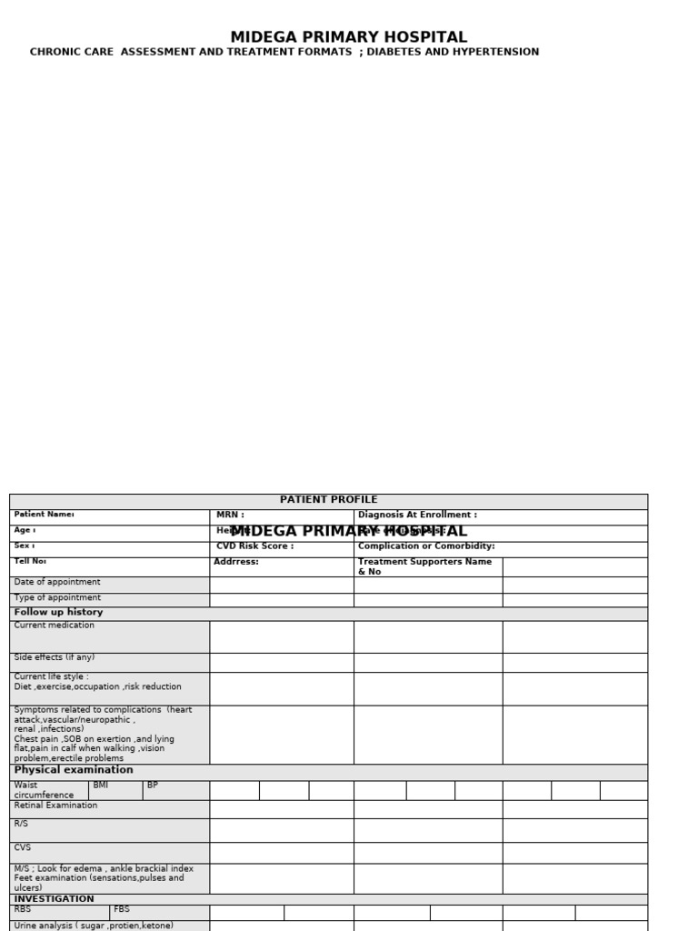 Follow Up Formats For Diabetes and Hypertension | PDF