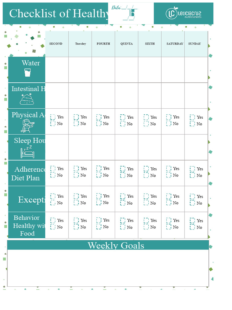 Healthy Habits Checklist | PDF