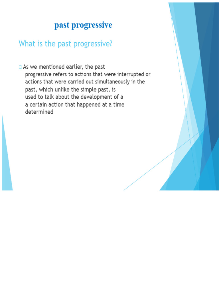 Past Progressive | PDF