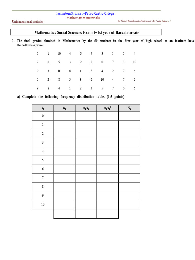 49 Unidimensional Statistics 3 | PDF | Statistics | Mean