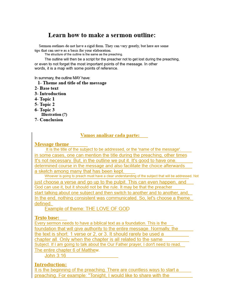 How to Create a Sermon Outline | PDF | Expository Preaching | Sermon