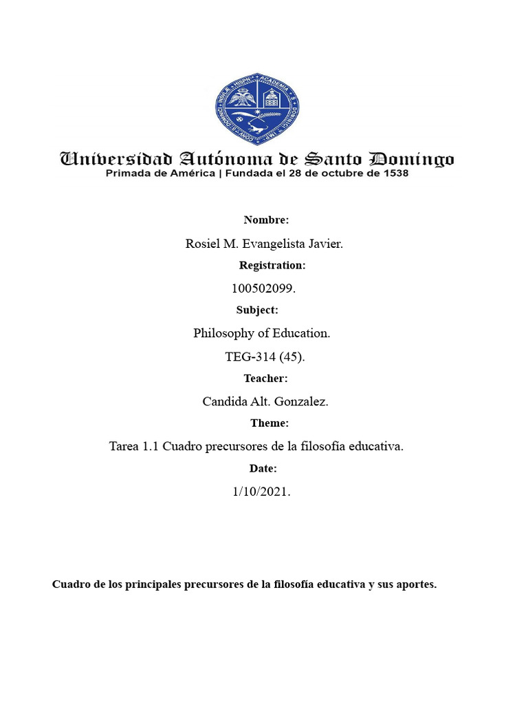 Task 1.1 Precursors of Educational Philosophy, Ross. | PDF | Plato ...