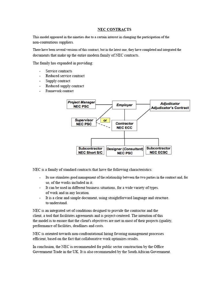 Nec and Fidic Contracts | PDF | Supply Chain | Business