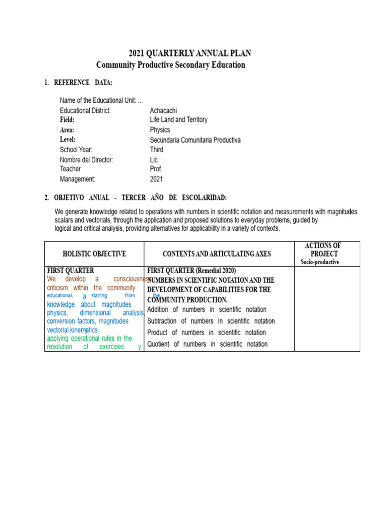ANNUAL TRIMESTER PLAN 3rd PHYSICS | PDF | Euclidean Vector | Geometry