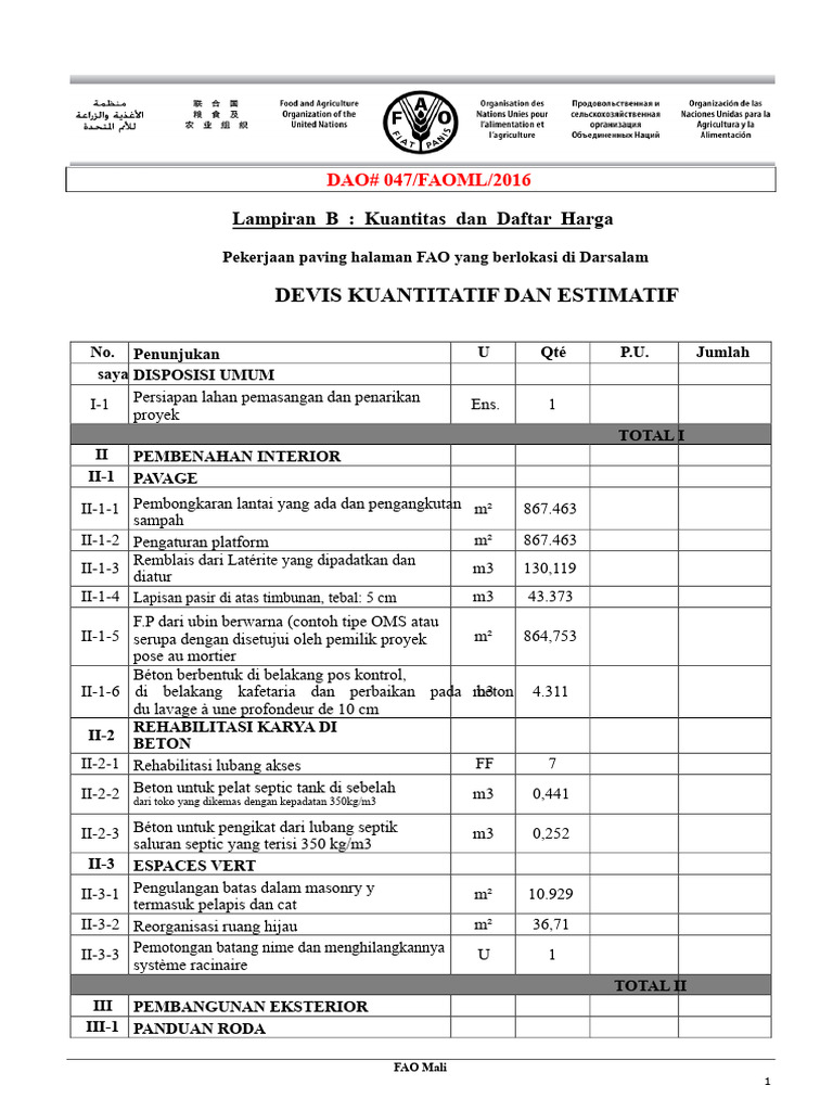 Lampiran B Daftar Harga DAO 047 | PDF