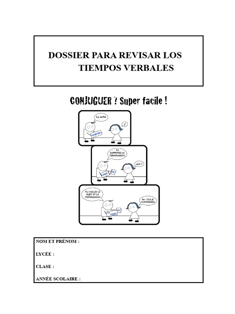 Dossier para Revisar Los Tiempos Verbales | PDF | Verbo | Unidades ...