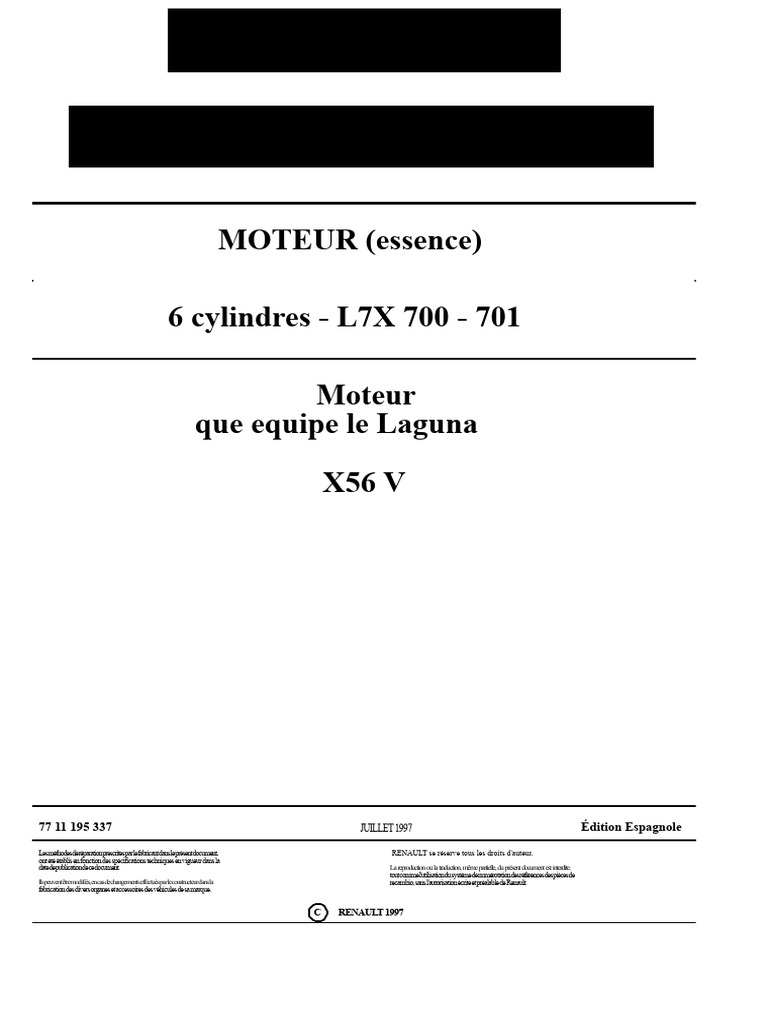 Manuel de réparation moteur L7X 700/701 | PDF | Palier (mécanique ...