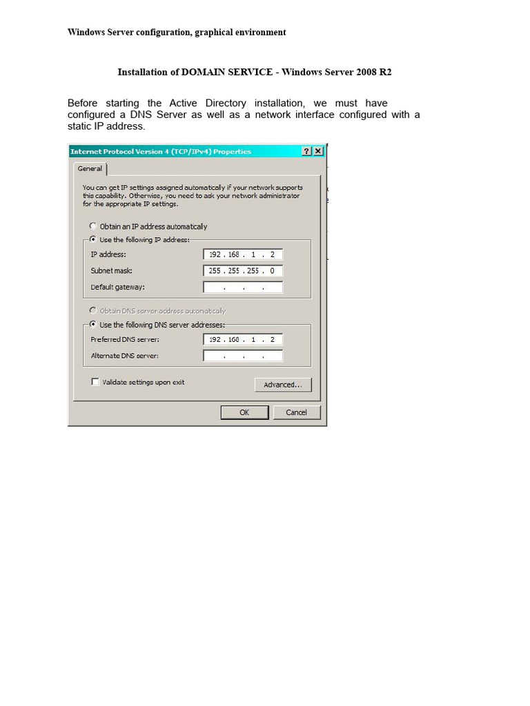 Steps To Configure Domain Server in Windows Server | PDF | Active Directory | Microsoft Windows