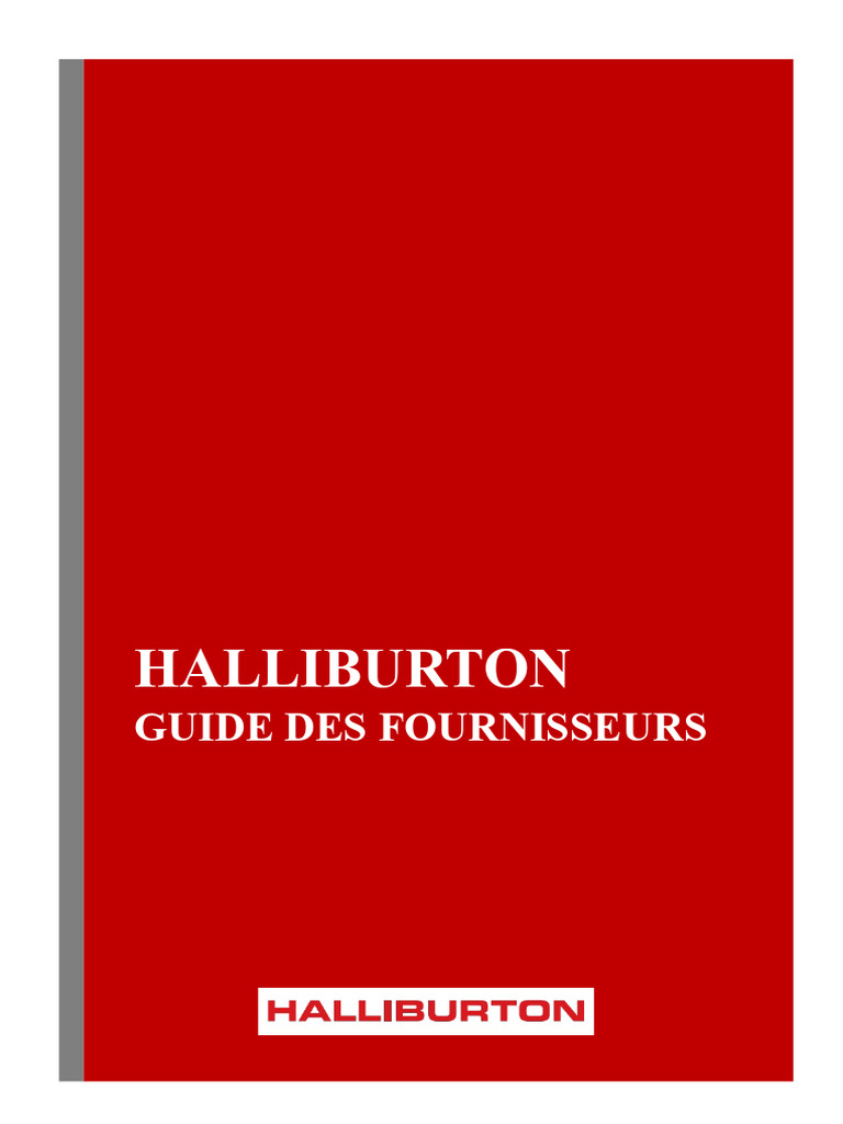 Guide des Fournisseurs Halliburton | PDF | Facture | Commerce électronique