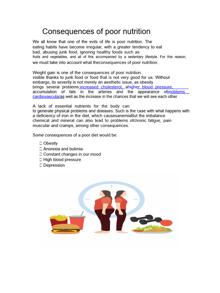 Consequences of Poor Nutrition | PDF | Obesity | Malnutrition