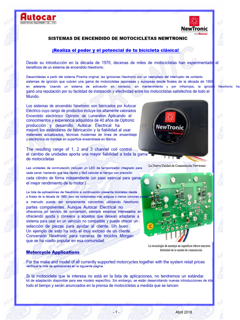 Nuevo Manual de Newtronic V8 | PDF | Motocicleta