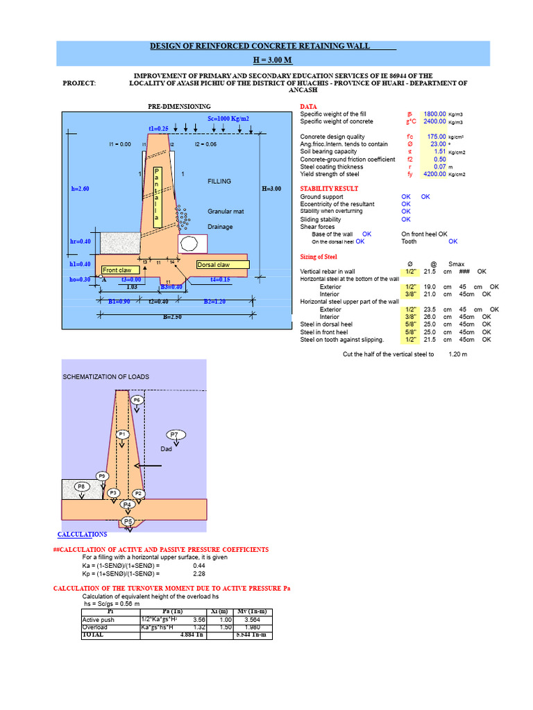 Retaining Wall Design | PDF | Building Technology | Concrete