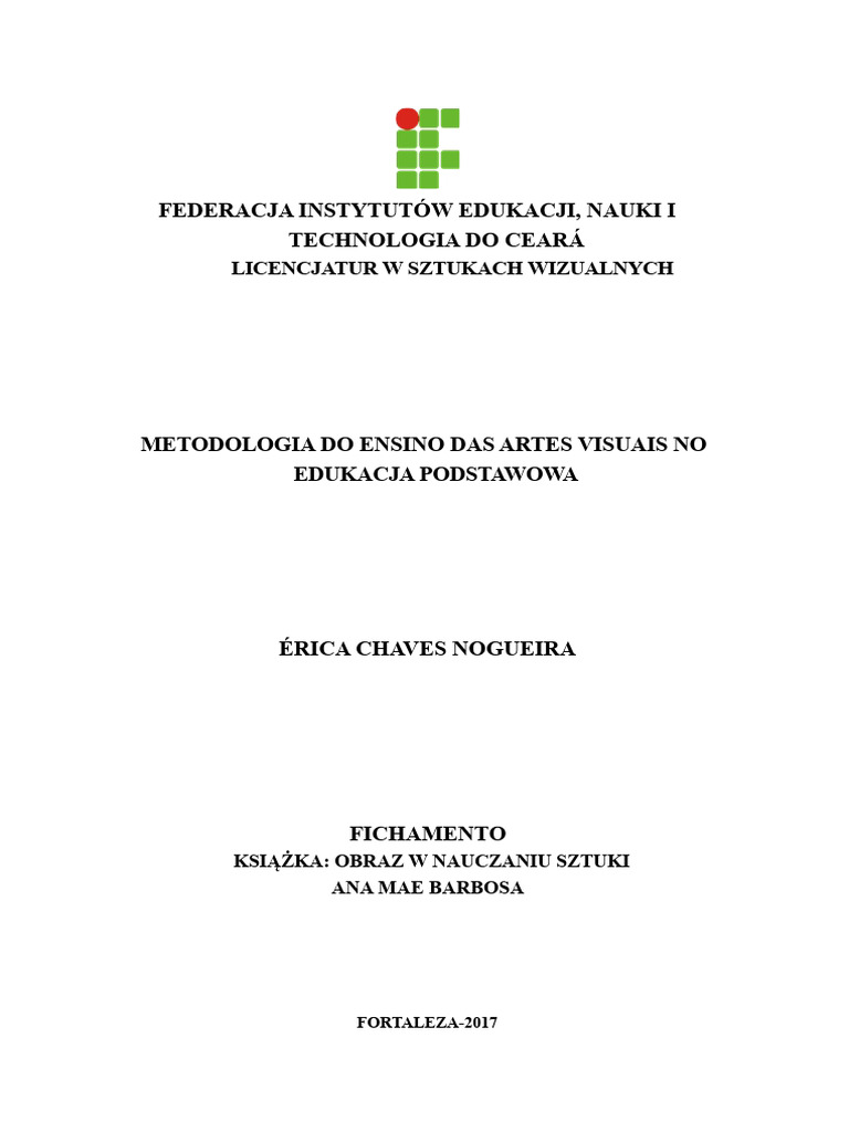 Fichowanie - Obraz W Nauczaniu Sztuki (Ana Mae Barbosa) | PDF