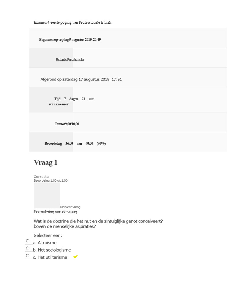 4 Evaluatie 1 Poging Professionele Ethiek | PDF