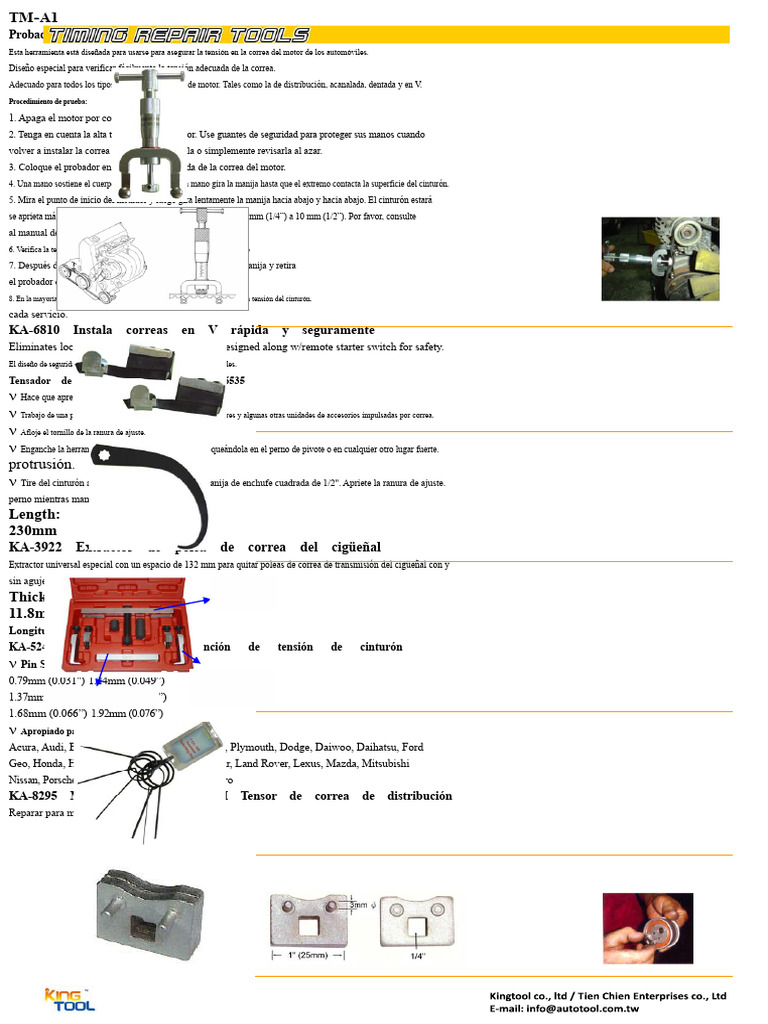 Probador de Tensión de Correa KA-7656 | PDF | Coche | Vehículo de motor