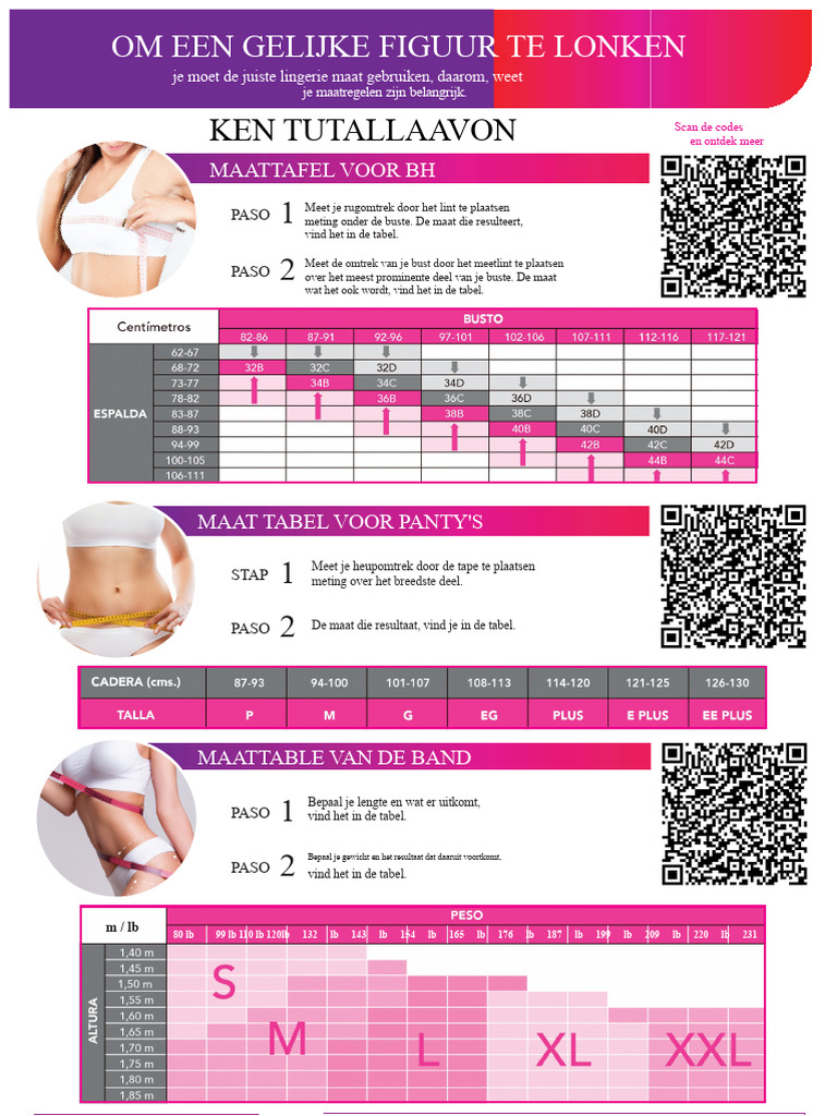 Avon Tabel Maten Lingerie | PDF