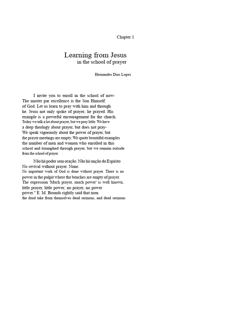 Learning To Pray With Those Who Pray Chapter 1 | PDF | Jesus | Disciple ...