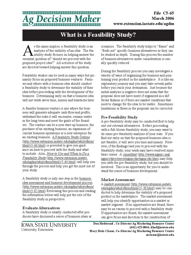Feasibility Study Vs Business Plan | PDF | Feasibility Study | Business ...