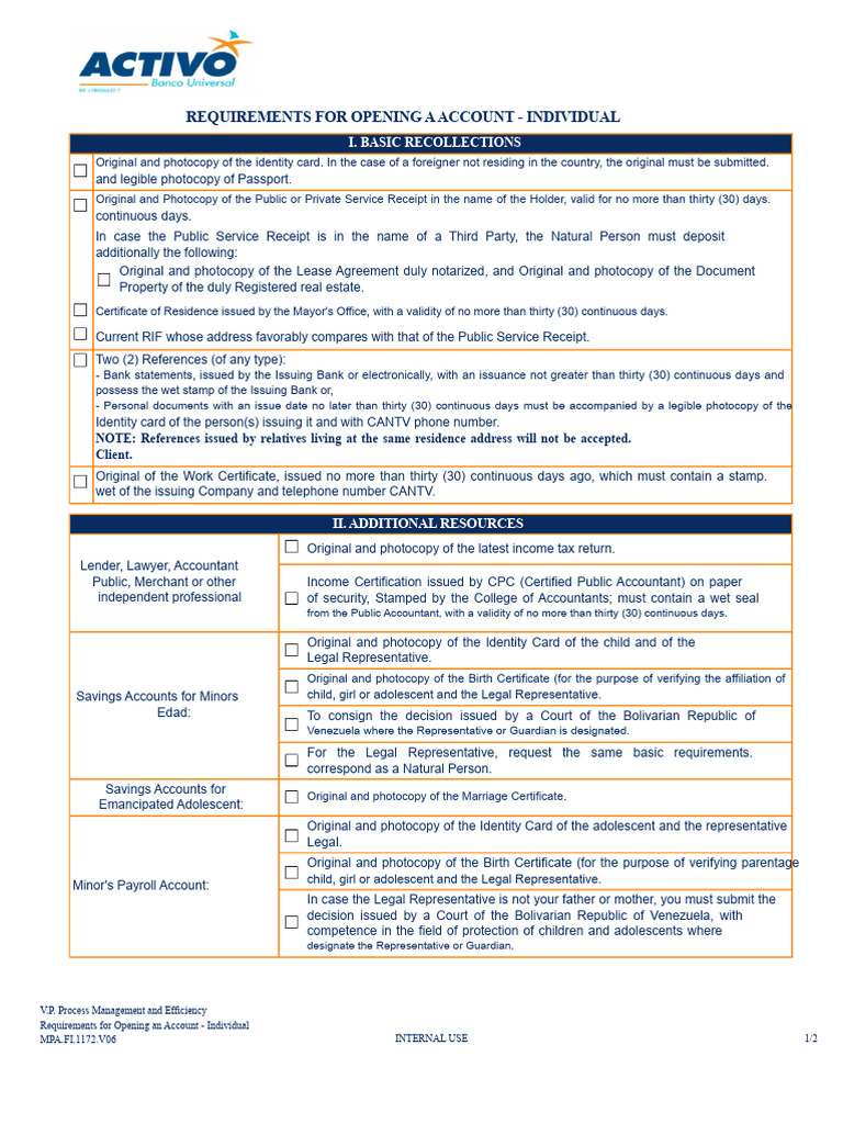 Active Bank Requirements 2 | PDF | Identity Document | Government And ...