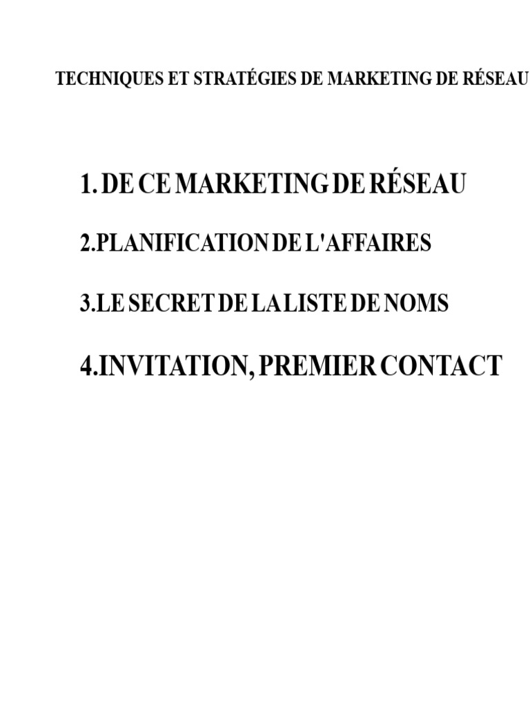 Les Bases Du MLM | PDF | Commercialisation