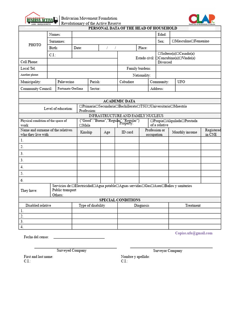 Clap Census Form June 2022 Updated | PDF
