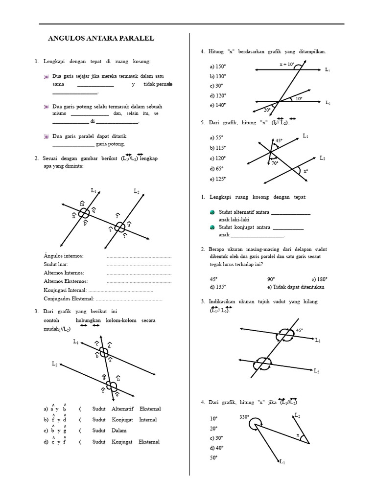 sudut antara garis paralel | PDF